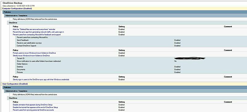 Using a GPO to sync One Drive Files (desktop, pictures, documents ...