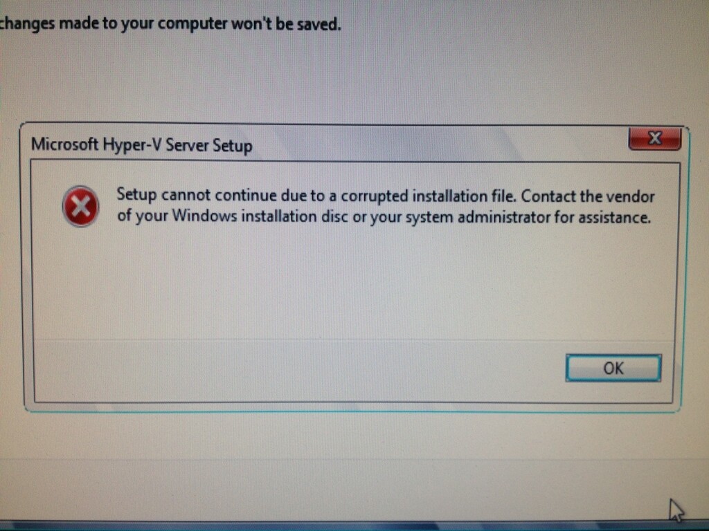 [Windows Server 2012] - "Corrupt installation media" installation error ...