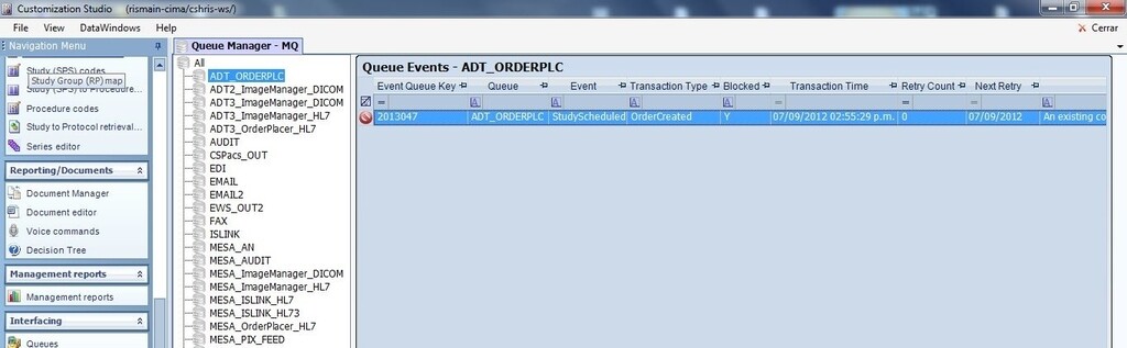 Interface between RIS system of Carestream Health and system of ...