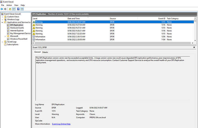 Large system files in System Volume Information on DFS File server ...