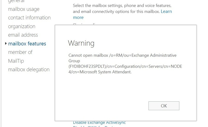 Load balancing failed to find a valid mailbox database. error - Software & Applications ...