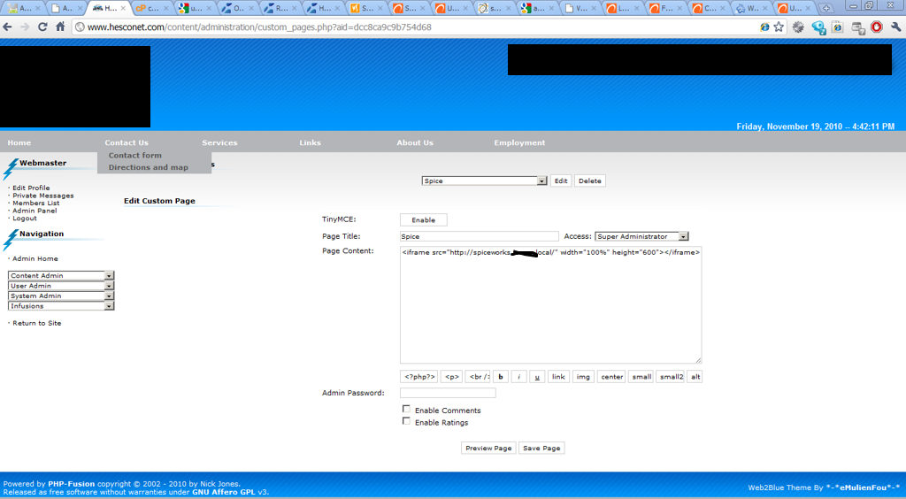 Using an iframe to embed your portal into your site. - Programming & Development - Spiceworks ...