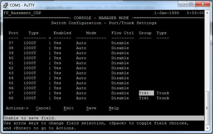 cant create trunks on hp switch - Hardware - Spiceworks Community