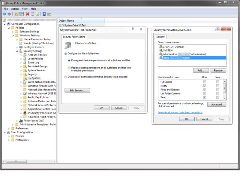 Change a folders permissions on all computers without touching them all ...