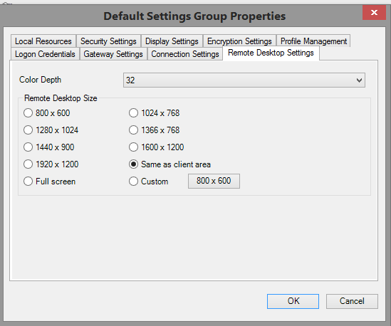 Remote Desktop Connection Manager Screen Size - Networking - Spiceworks ...