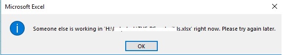 Excel 2016: someone else is working in the file - Software & Applications - Spiceworks Community
