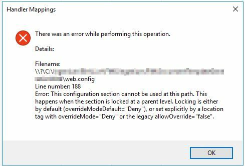 IIS Handler Mapping error - Programming & Development - Spiceworks Community