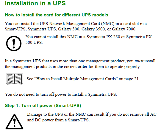 Installing network mgmt card in APC Smart-UPS RT 3000 - Hardware ...