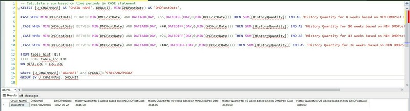 Calculate a sum based on time periods in CASE statement - Databases & Queries - Spiceworks Community