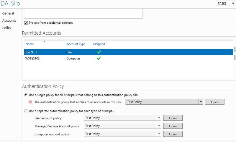 Restrict Domain Admin login using Authentication Policies and Silos - Software & Applications ...