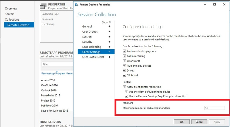 Server 2016 Rds Limit Monitor Redirection In Rdweb Software And Applications Spiceworks