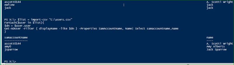 Powershell Get Aduser User Names Programming And Development Spiceworks Community