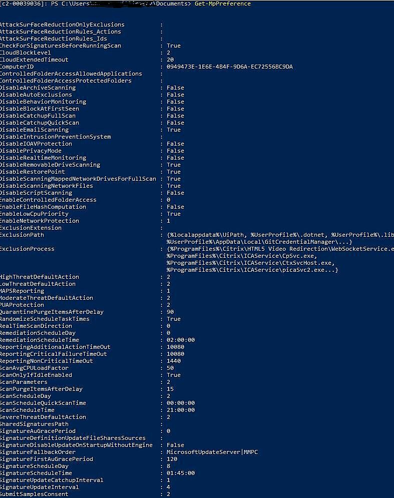 "Get-MpComputerStatus | select amrunningmode" shows nothing - Security - Spiceworks Community