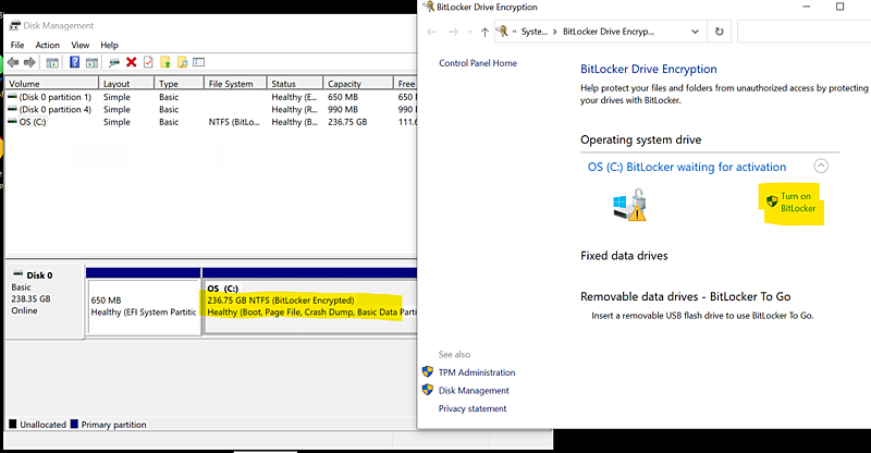 Enabling Bitlocker With Group Policy No Keys Windows Spiceworks Community