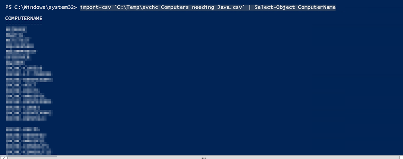 PowerShell | Problem with getting value = computername from CSV file - Programming & Development ...