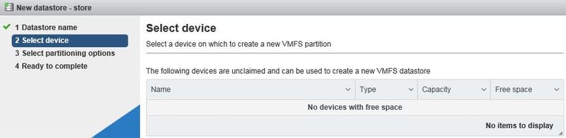 Cannot create new datastore - Virtualization - Spiceworks Community