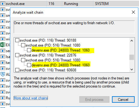 Users getting "Please wait for the System Event Notification Service ...