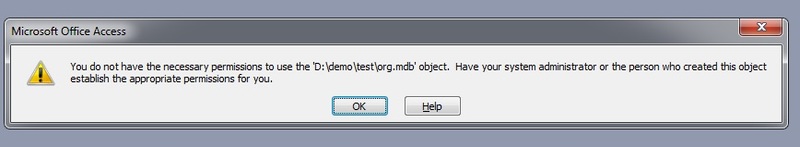Repair error 3033 in MS Access you don't have permissions to use mdb object - Storage & SAN ...