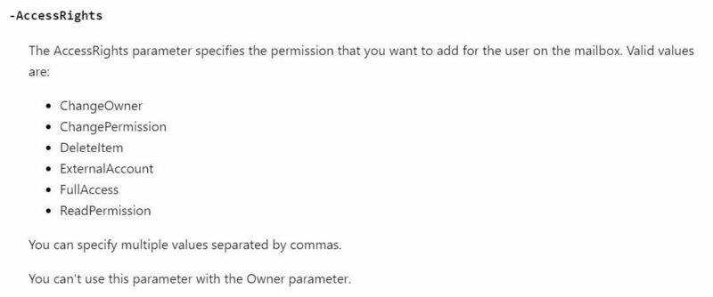 Mailbox AccessRights: what do they mean in practice (apart from ...