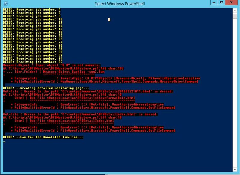 Issues With Dfsmonitorwithhistory Ps1 Programming And Development Spiceworks Community