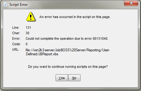 JobBoss Error code prevents printing, need help. - Software ...