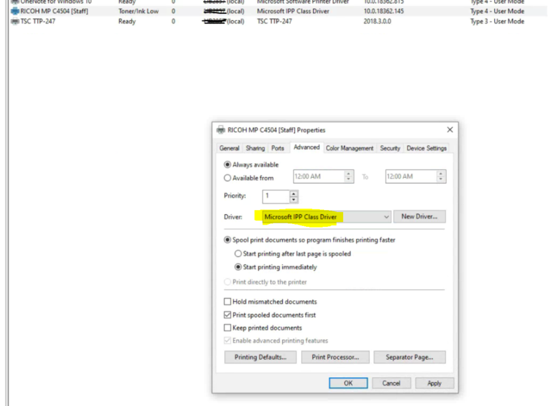 GPO Print Driver Changed to Microsoft IPP Driver suddenly? - Hardware ...