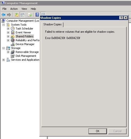 Recurring Vss Error In Event Log With Event Id 12293 Windows Spiceworks Community