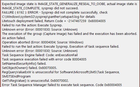 Error while capturing Win 10 image on WDS - Software & Applications - Spiceworks Community