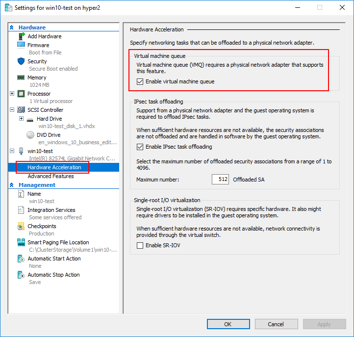 How to configure Hyper-V advanced virtual machine network ...