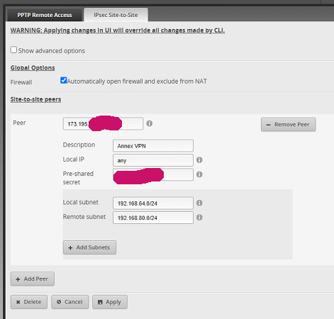Can't ping devices across Edgerouter site to site VPN - Networking - Spiceworks Community