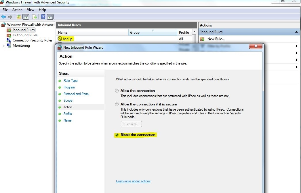 When creating new BLOCK firewall rule, win7 automatically ALLOWS it???? - Windows - Spiceworks ...