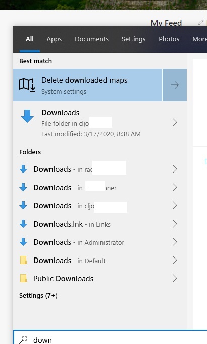 Windows 10 search for Downloads folder shows all profiles Downloads folder - Software ...