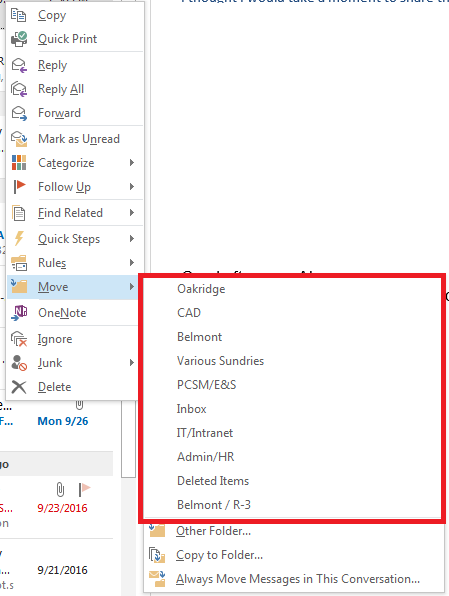 Outlook 2013 - Alphabetizing the Move Mail Context Menu? - Software - Spiceworks Community