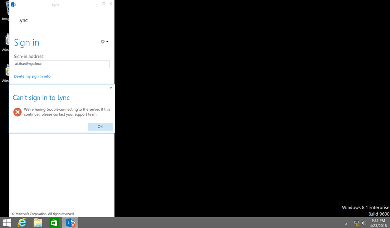 Can not sign in to lync - Software & Applications - Spiceworks Community