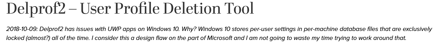 Delprof2 no longer works on Windows Server 2022 - Software ...