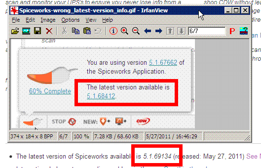Spiceworks shows incorrect "new version available info" - Spiceworks Support - Spiceworks Community