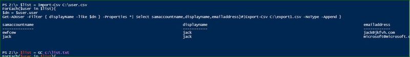 Get Samaccount name and email address from display name from bulk csv file - Programming ...