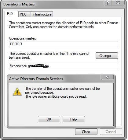 Operations Master: Error - Software & Applications - Spiceworks Community