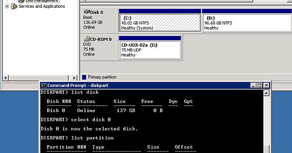 Physical Server (2003 R2) - Moving space from one partition to another problem - Windows ...