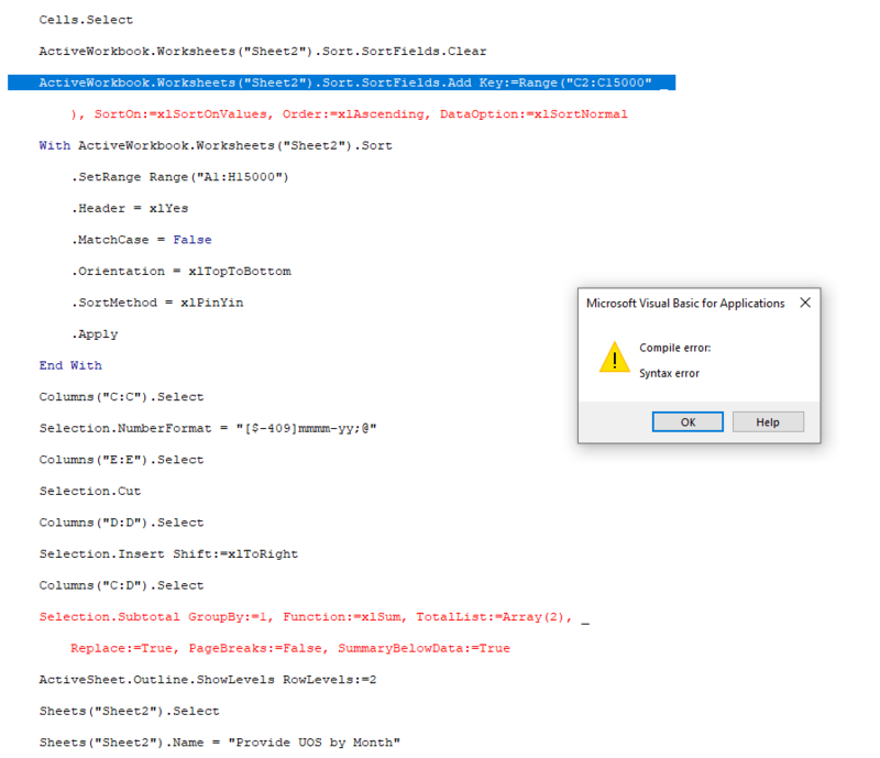 Excel macro syntax was fine until I tried it on new computer - Software ...