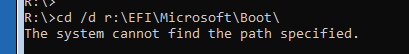 Repairing EFI - The system cannot find the path specified - Software ...