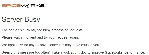 Performance - Spiceworks Support - Spiceworks Community