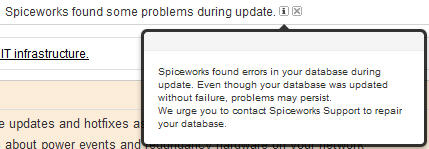 Database corrupt after v6 upgrade. - Spiceworks Support - Spiceworks Community