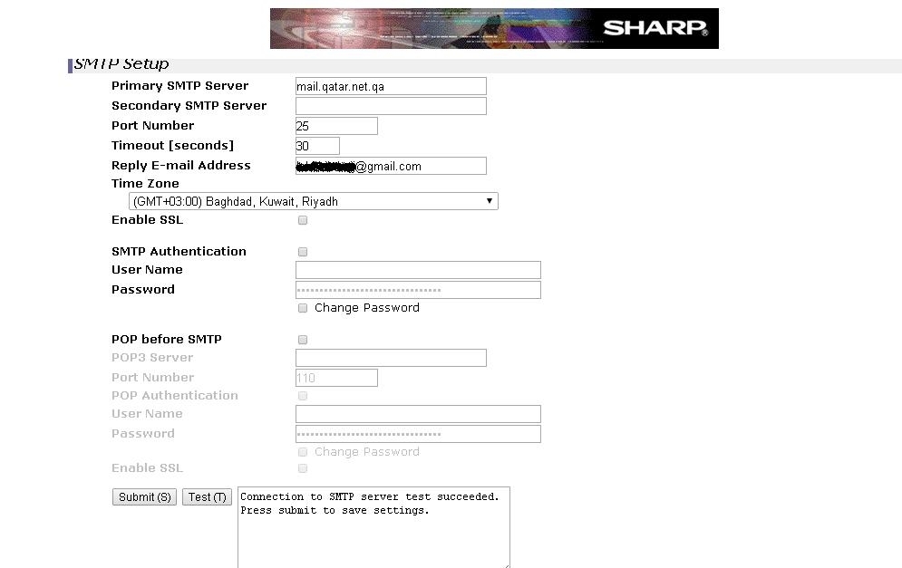 sharp printer don't send scanned document to some email destination ...