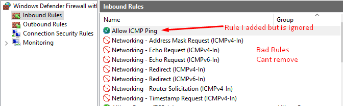 Remove "Networking - Echo Request (ICMPv4-In)" firewall - Security ...