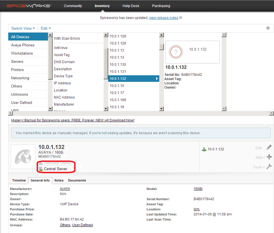 IP Phones display as Central Servers - Spiceworks Support - Spiceworks Community