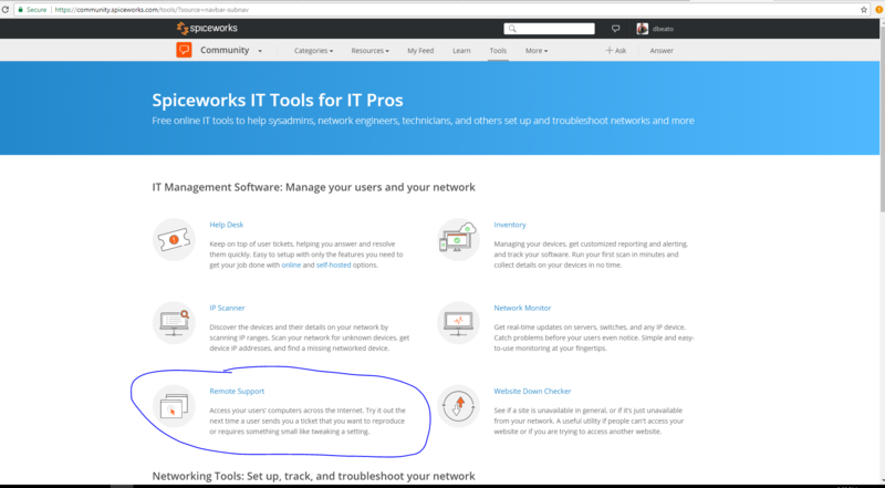 Spiceworks Remote access tool - Networking - Spiceworks Community