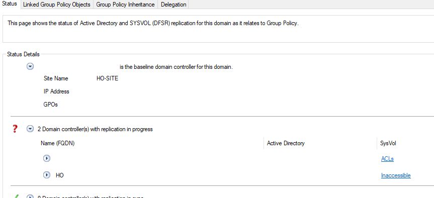 Activie Directory replication is showing errors for some GPOs - Windows - Spiceworks Community