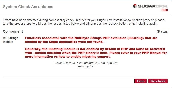 SugarCRM Linux Install Problem - Help Enable MySQL & MB Strings in PHP.ini file - Linux ...