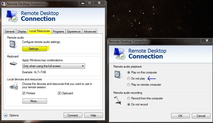 How do I limit loudness in remote desktop remote audio session ...